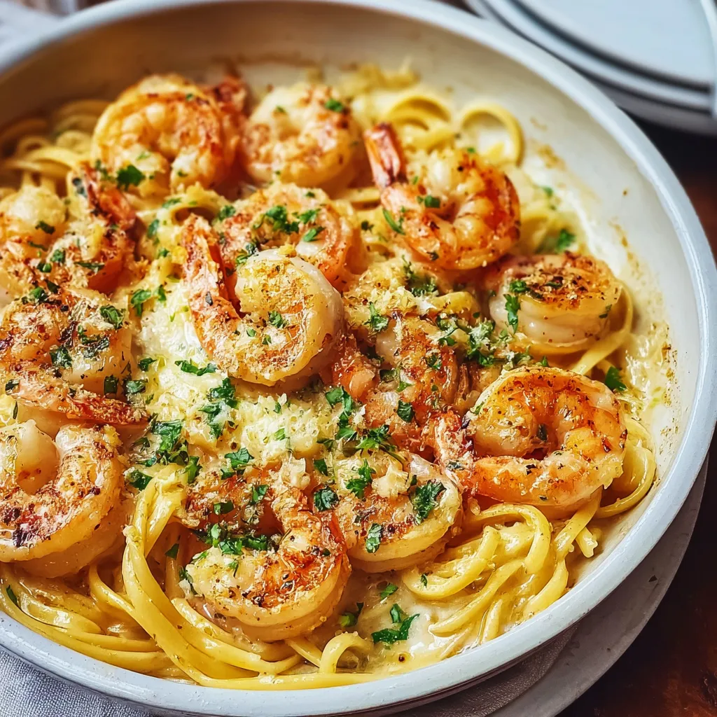 CREAMY GARLIC BUTTER SHRIMP PASTA ULTIMATE - Yum home recipes